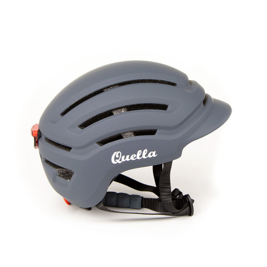 Quella Cycling Helmet with rechargeable Light - Midnight Grey